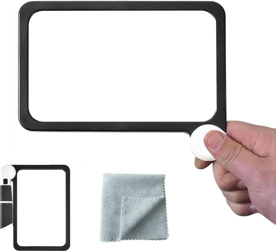 Inklapbare vergrootglas met licht - 5-voudige vergroting - 48 ledlicht ...