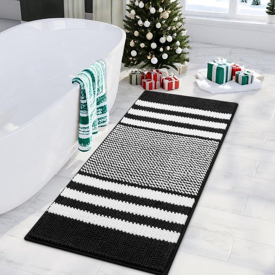 Extra grote antislip badmat - pluisachtig chenille - 50 x 120 cm ...