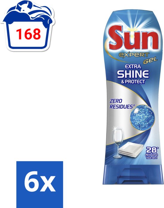Sun Expert Gel - Extra Shine & Protect - All-in-1 Vaatwasmiddel - 28 ...
