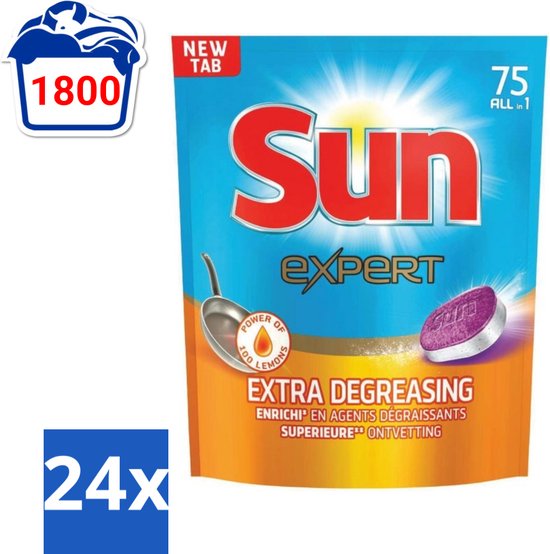 Sun Expert - All-in-1 - Vaatwastabletten - Extra Ontvettend - 75 ...