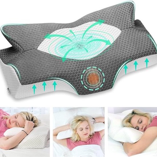cervicaal orthopedisch kussen van traagschuim, uitneembaar ergonomisch nekkussen voor... | bol