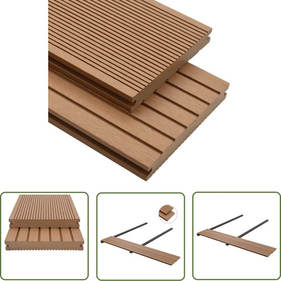 vidaXL Terrasplanken met accessoires 10 m² 4 m massief HKC teak ...
