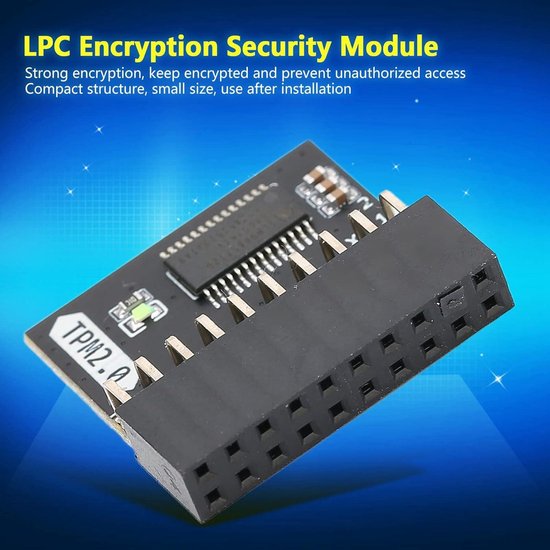 Encryptiebeveiligingsmodule - 20-pins TPM 2.0-processor voor LPC-pc - Hoge beveiliging... | bol