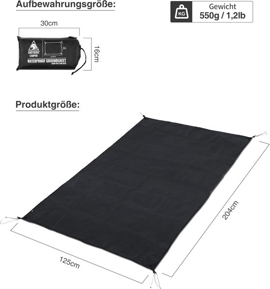 Multifunctioneel Tentzeil - Waterdicht Grondzeil voor 2 Personen - 204 ...