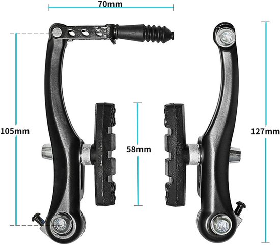 V-remset, Paar Voor- en Achterremmen van aluminiumlegering voor ...