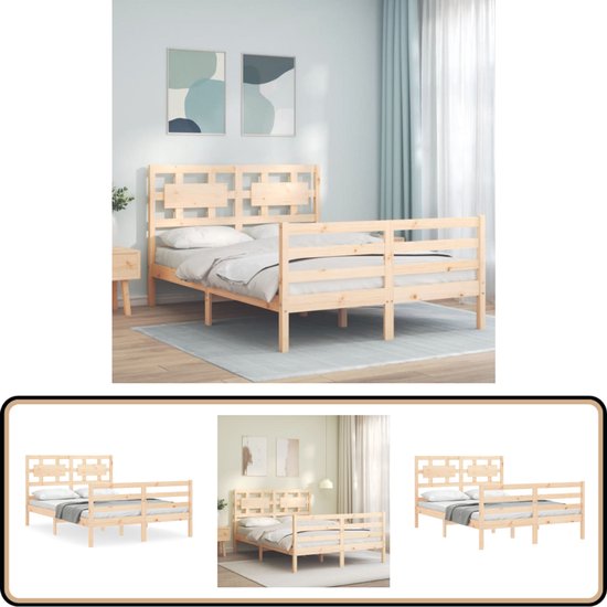 vidaXL Bedframe - Massief Grenenhout - 120x200 cm Massief Hout Bed ...