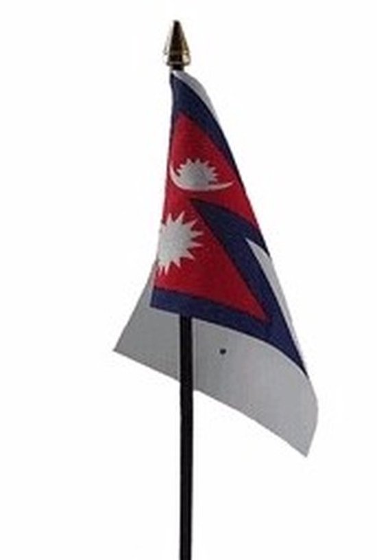 Nepal - 2x - mini vlaggetje van 10 x 15 cm op stokje - Landen vlag ...