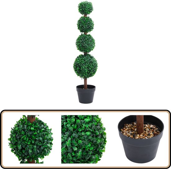 vidaXL Kunstplant Buxus Bol 90cm - Groen Kunstplant - Buxus ...