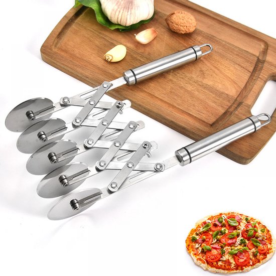 Pizzasnijder van roestvrij staal - pizzasnijder met vijf wielen-5 ...