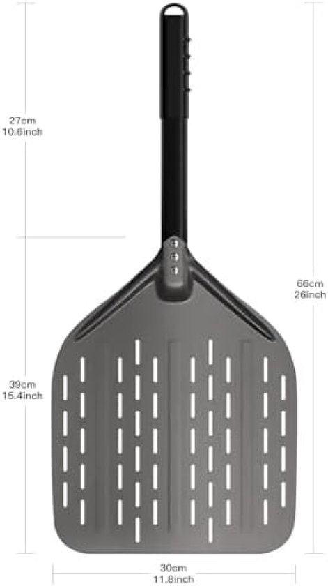 Selbro ® 12 inch geperforeerde pizzaschep van hard geanodiseerd ...