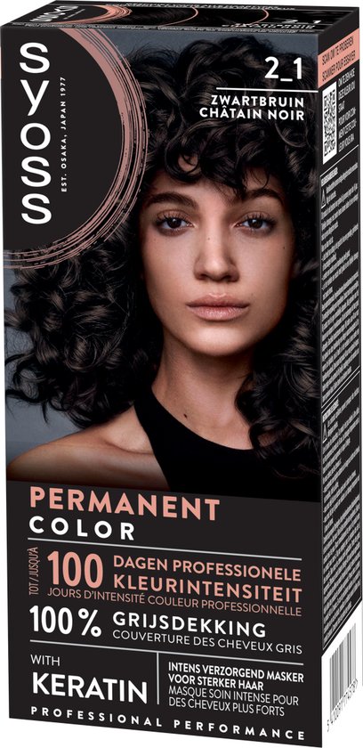 SYOSS Permanent Coloration 2-1 - Haarverf - Permanente Haarkleuring - Zwart Bruin –... | bol