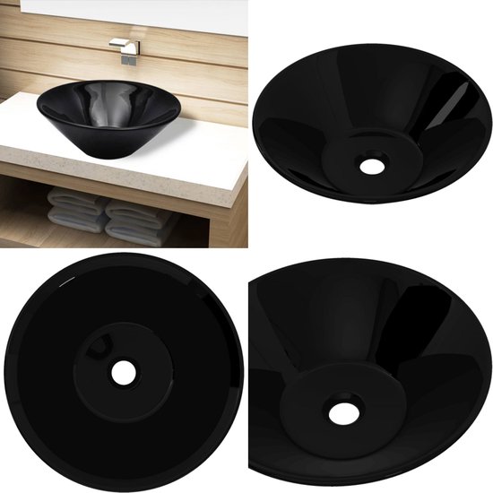 Wasbak, keramiek, rond, zwart - Wasbak - Wasbakken - Was Bak - Was ...