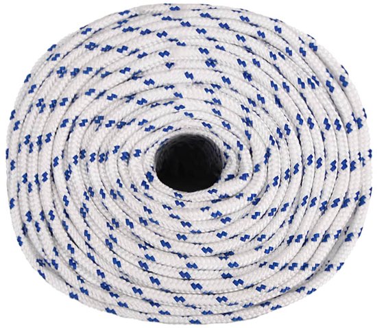 vidaXL Boot touw 8 mm 50 m polypropyleen wit - Scheepstouw ...