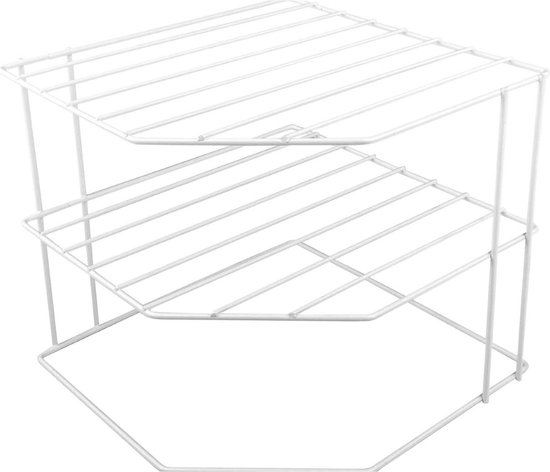 Hoek staand wit opbergrek metaal kast - opbergrek keuken plank ...