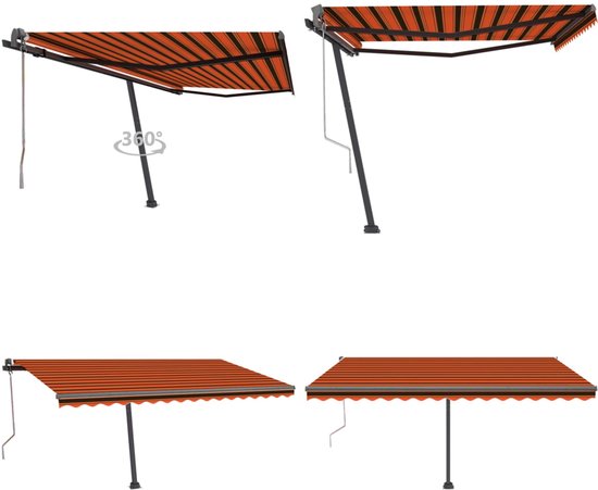 vidaXL Luifel vrijstaand automatisch 400x300 cm oranje en bruin ...