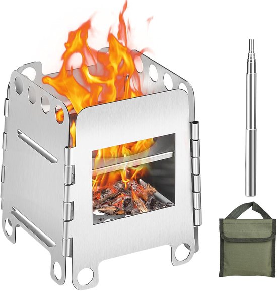 Opvouwbare mini-houtkachel voor buitenactiviteiten - campingoven met ...