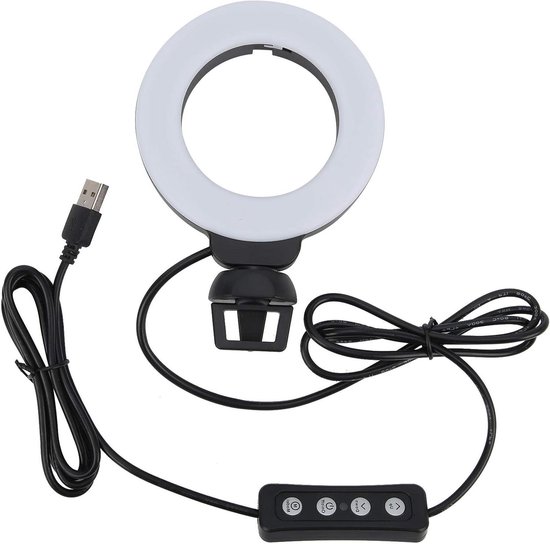 4 Inch Mini LED Selfie Ringlicht voor Zoom Meeting - Met Statief voor ...