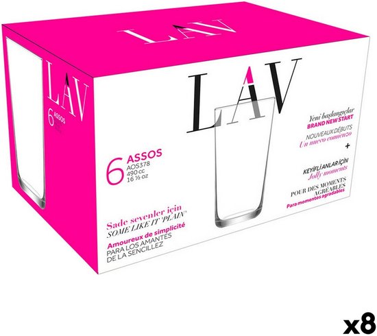 Glazenset LAV Assos 490 ml 6 Onderdelen (8 Stuks) | bol