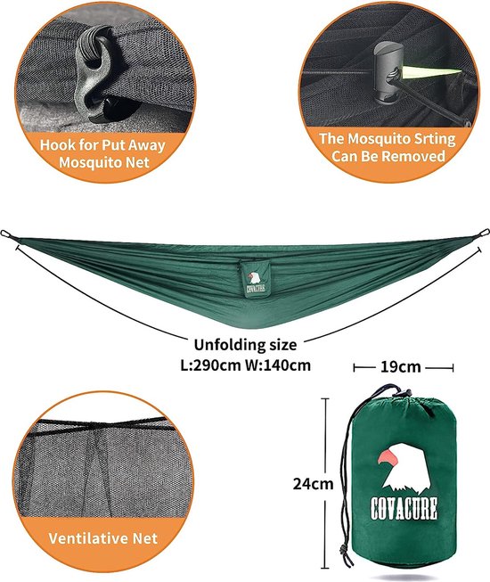 Hangmat, Outdoor Hangmat met Muskietennet Ultralight Ademend ...