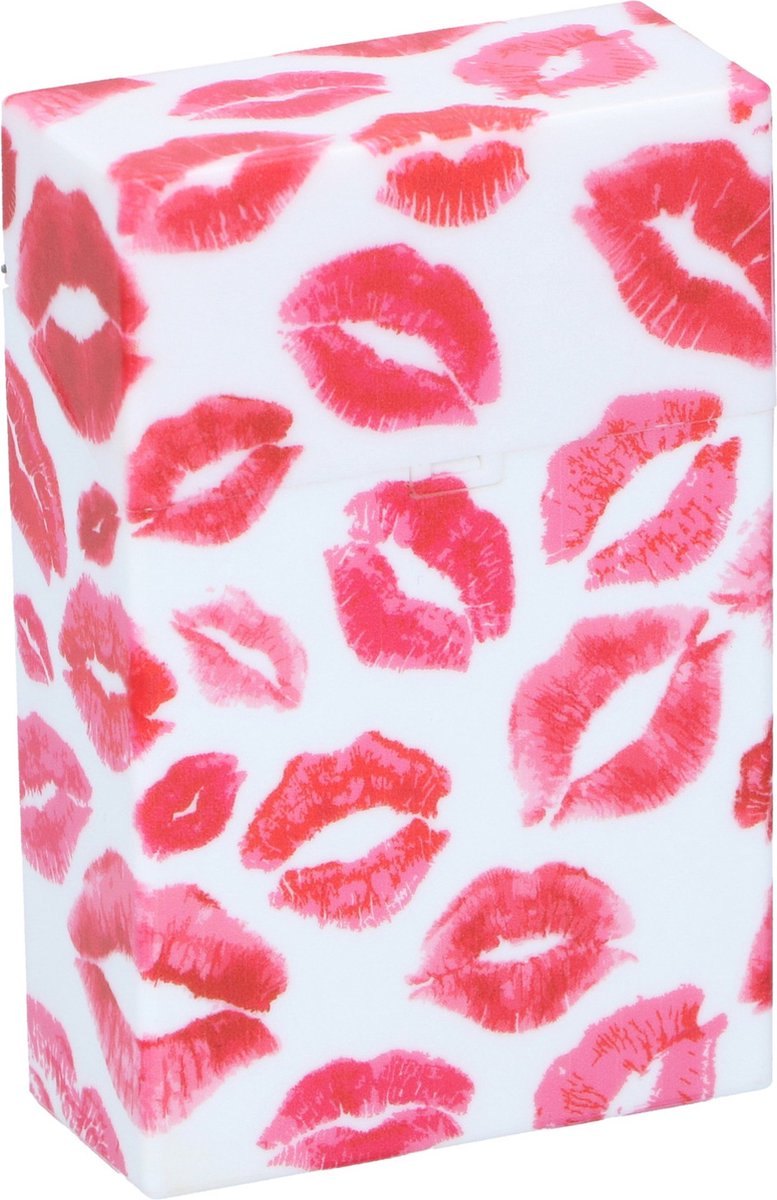4x Kunststof sigarettendoosjes met kusjes/lippen print - Peuken ...