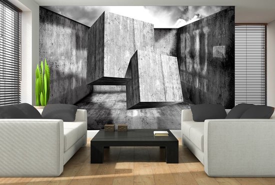 Fotobehang - Vlies Behang - 3D Kubussen in 3D Ruimte - 254 x 184 cm | bol