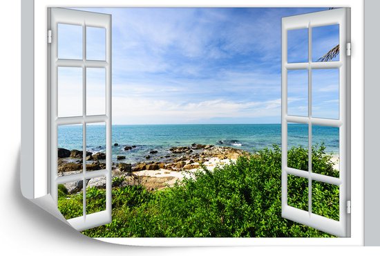 Fotobehang Sea View Open Window | bol