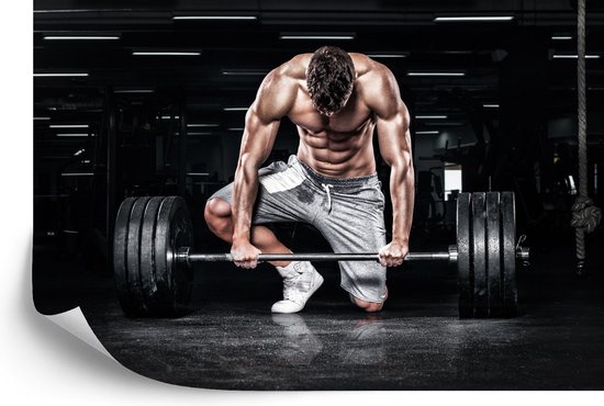 Fotobehang Bodybuilder Met Een Halter | bol