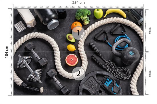 Fotobehang Sportuitrusting Met Fruit En Groenten | bol