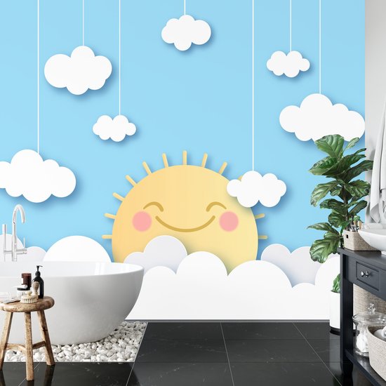 Fotobehang Happy Sun Papercut-Serie | bol