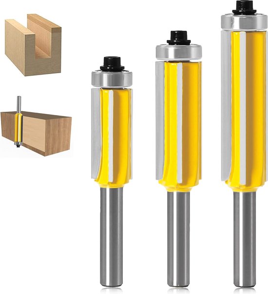 3 stuks kantenfrees, 8 mm, houtfrees, kantenfrees, kogellagers op de ...