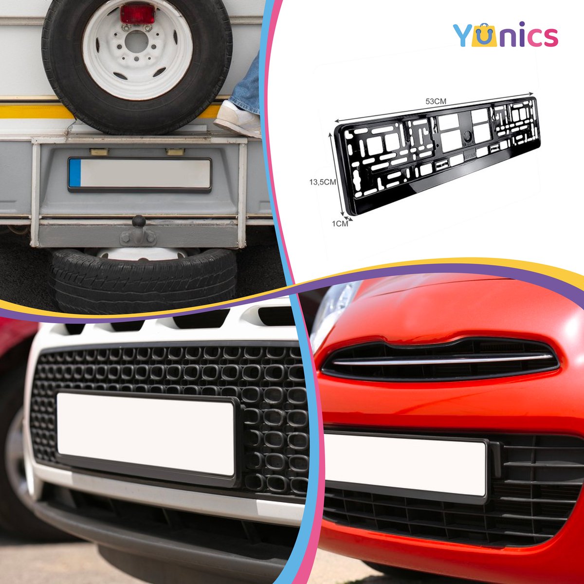 YUNICS® Kentekenplaathouder - Auto Kentekenplaat Houder - Kentekenplaat ...