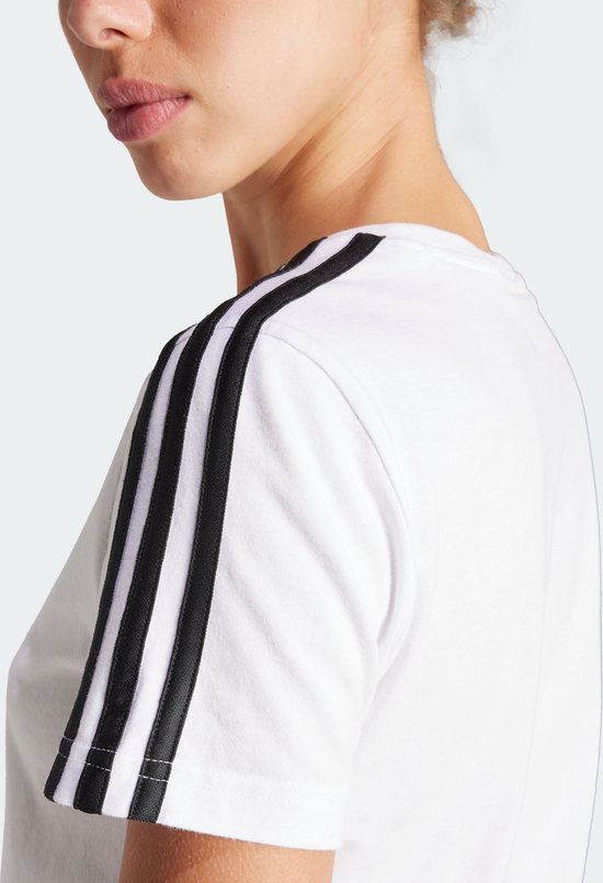adidas Sportswear Essentials Slim 3-Stripes T-shirt - Dames - Wit- 2XS | bol
