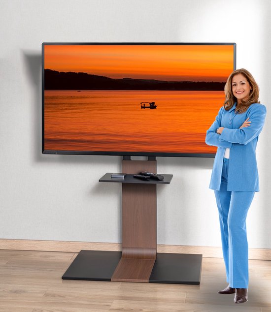 TV Standaard Receptie | Luxe TV Staander met Hout voor TV's tot 90 inch ...