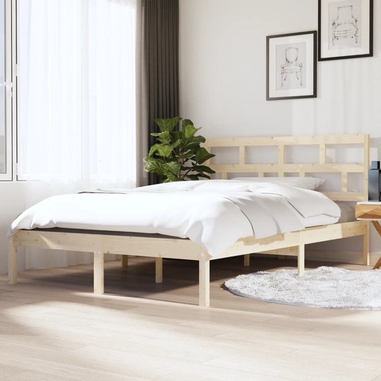 The Living Store Bedframe massief hout 135x190 cm 4FT6 Double ...