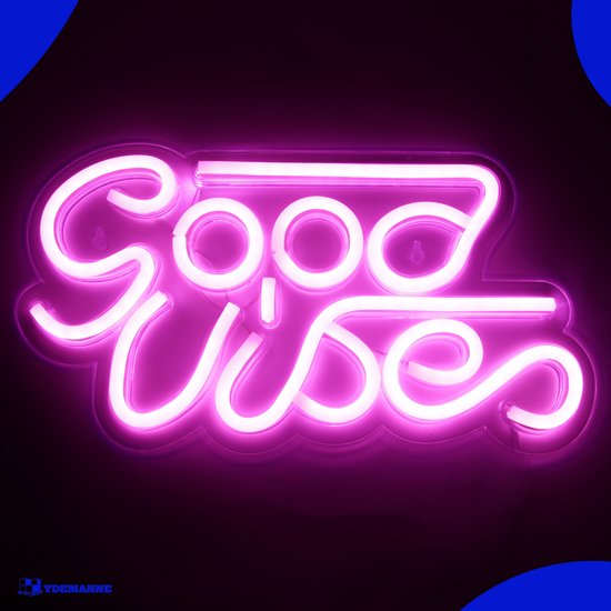 Neon Lamp - Good Vibes Roze - Incl. Ophanghaakjes - Neon Sign - Neon ...
