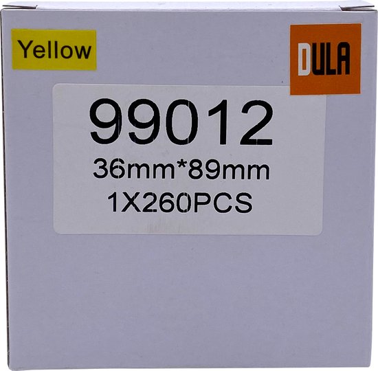 DULA Dymo Compatible labels - Geel - 99012 - S0722400 - Adresetiketten ...