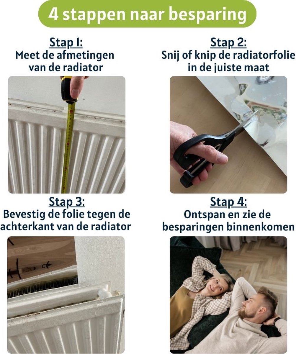 Radiatorfolie voor verwarming - 800cm x 60cm - isolatiefolie voor ...