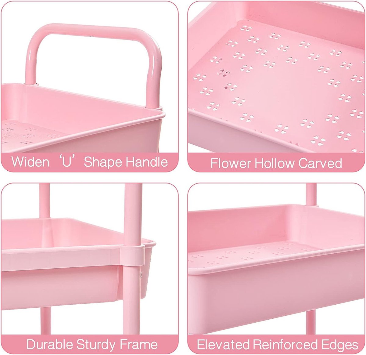 Chariot de rangement 3 niveaux Chariot de cuisine Chariot d ...