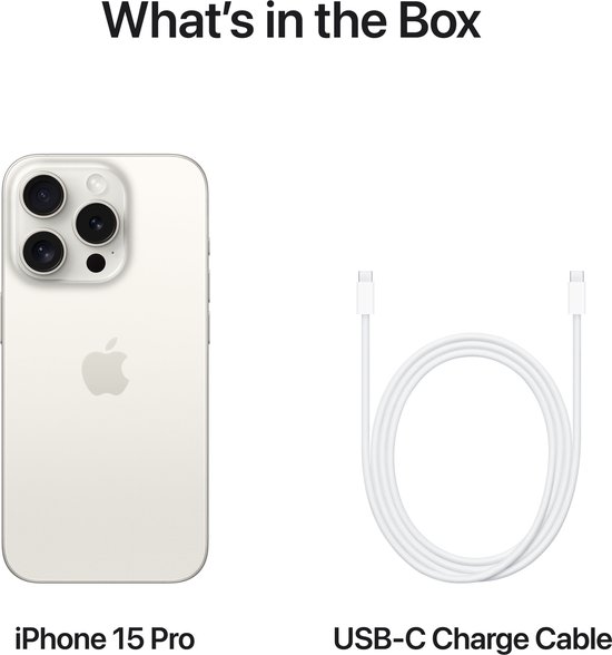 Apple iPhone 15 Pro - Wit Titanium - 128GB opslag - Nieuw | bol