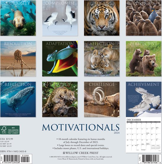 Motivationals 2024 12 X 12 Wall Calendar, Willow Creek | 9781549234538 ...