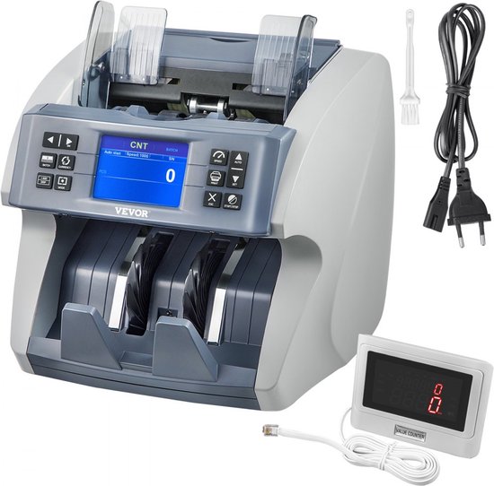 Dakta® Bankbiljettenteller >800 pcs/min Geldtelmachine 7 KG Biljettelmachine met Grote... | bol.com