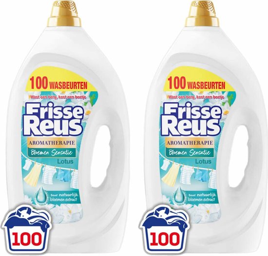 Witte Reus Wasmiddel Frisse Reus Gel Lotus 100 Wasbeurten - 2 x 4,5 ...