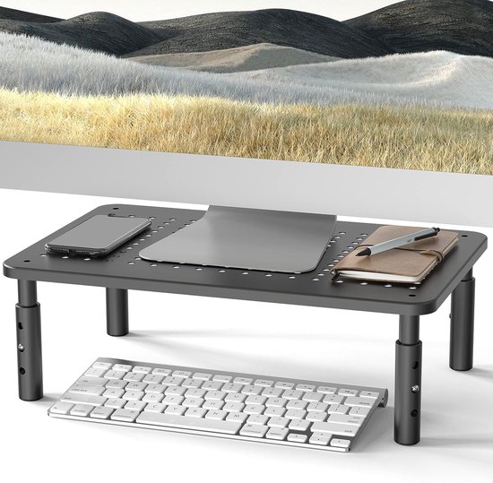 Premium monitorstandaard, 3 in hoogte verstelbare stabiele ...