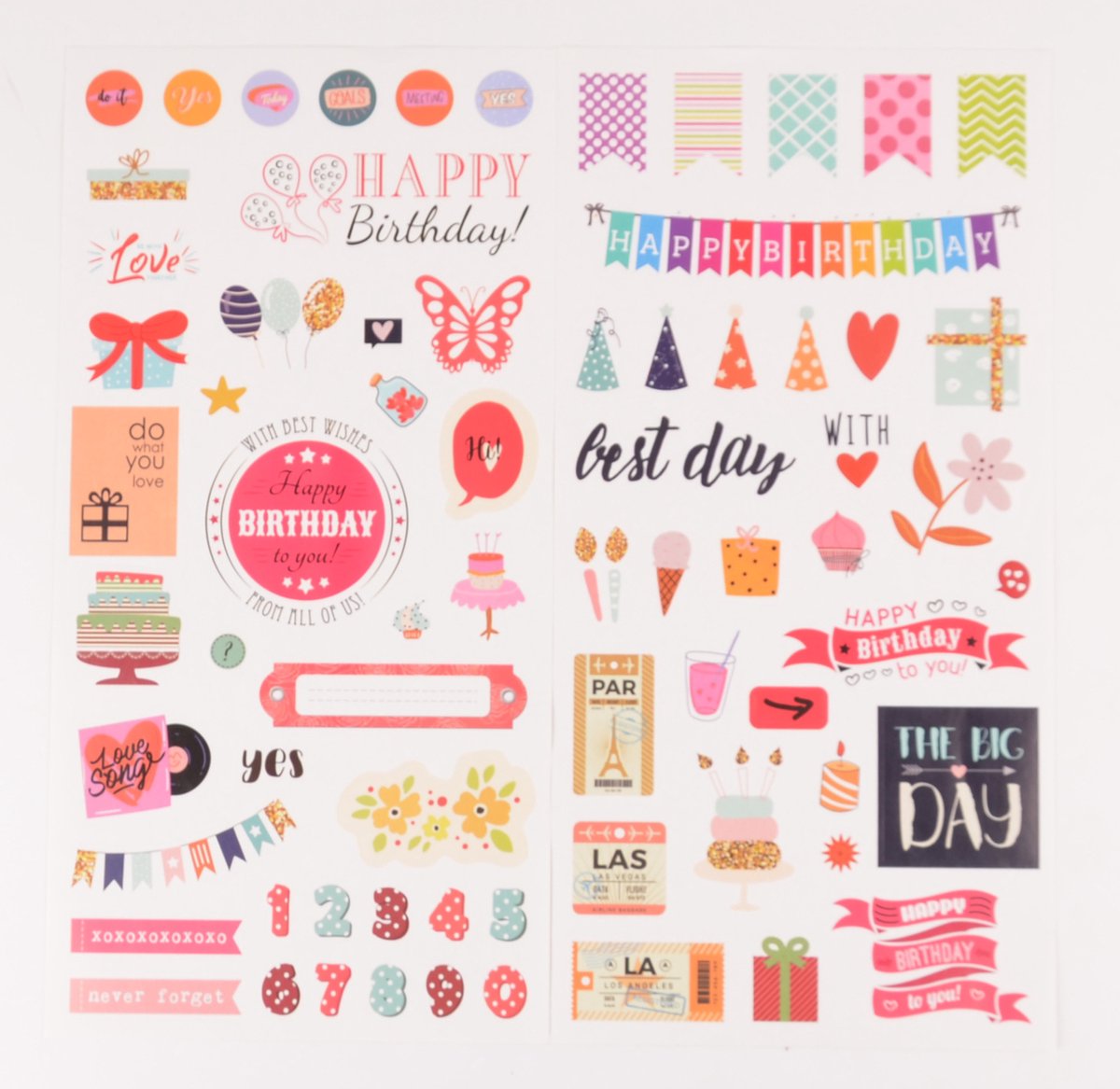 Happy Birthday Sticker Pack - 70 stucks - Stickers volwassenen ...