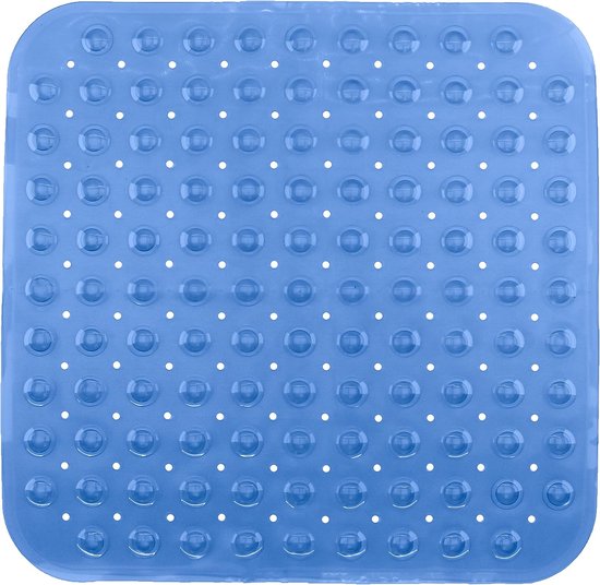 Douchemat ca. 53 x 53 cm douchemat badmat met noppen blauw-transparant ...