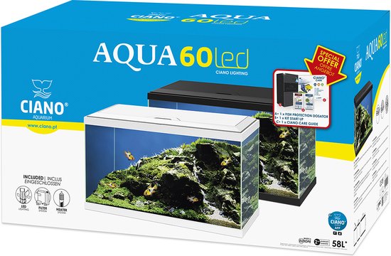Ciano Aquarium Aqua 60 - Led - Wit - 60L | bol