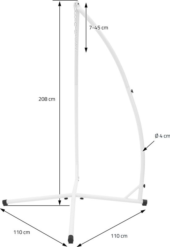Hangstoel frame 208 cm Wit Metaal ML Design | bol