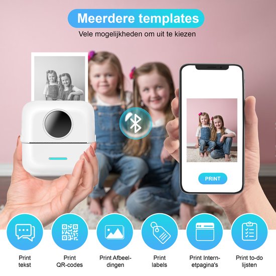 Ilona® Mini printer voor mobiel - Pocket printer - Premium Mini ...