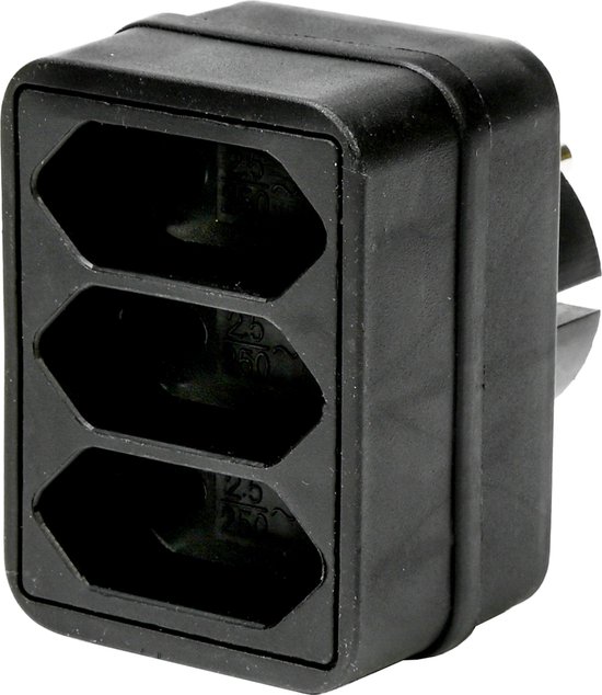 Benson Stopcontact splitter - 3x - triple - zwart - voor 3 platte ...