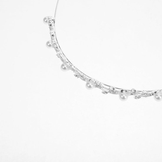 Elegante Bruids Tiara met Strass en Parels - Haarband en Haarspeld voor ...